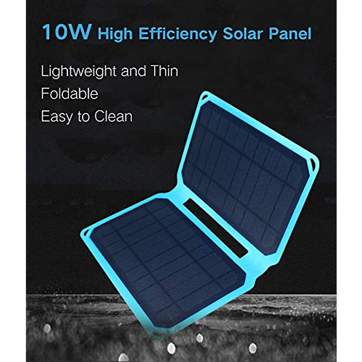 Solar Panel - Camping Solar Panel 10W with USB Port Waterproof Foldable Camping Travel Charger