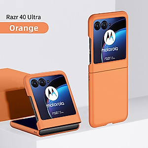 for moto razr 40Ultra thin case，for Motorola razr 40 Ultra shockproof case razr 2023 40Ultra phone case Rugged and non-slip Protective cover (Orange)