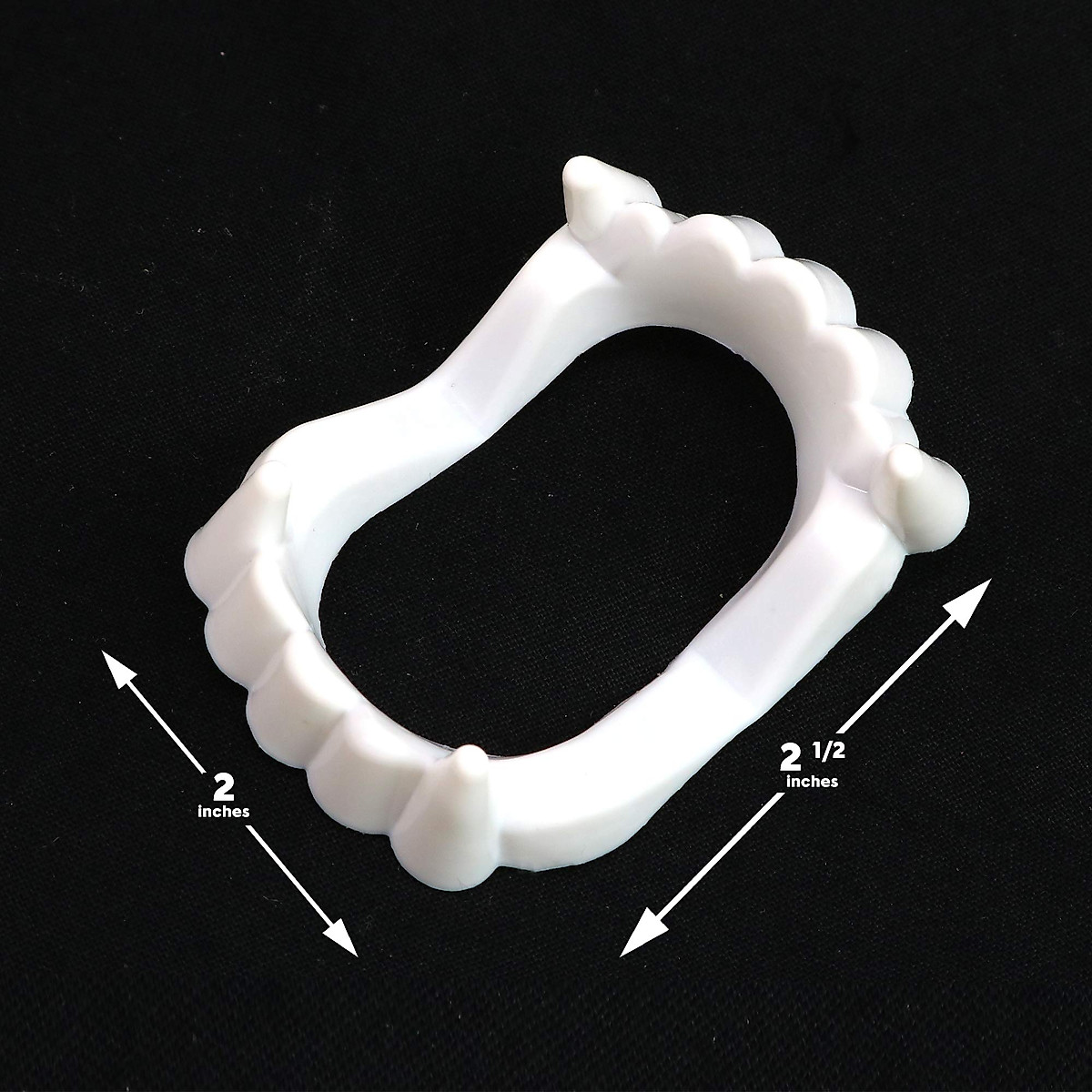 Skeleteen White Teeth Vampire Fangs - Sharp Dracula Monster Teeth for Halloween, Party Favors and Supplies - 12 Pack