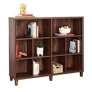 Pemberly Row Modern Engineered Wood Bookcase in Grand Walnut