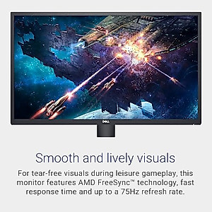 Dell SE2722H Monitor - 27-inch Full HD (1920 x 1080) 60Hz 8ms Display, HDMI/VGA Connectivity, AMD FreeSync Technology, Tilt Adjustability - Black