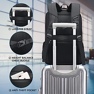 BANGE Travel Backpack, Business Durable Laptops Backpack with USB Charging Port, School Computer Bag for Men & Women Fits 15.6 Inch Notebook for Men…