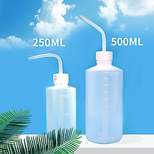 Yugui Tattoo Wash Bottle 2Pcs Wash Bottle Watering Tools Economy Plastic Squeeze Bottle 500ml&250mL for Medical Label
