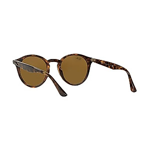 Ray-Ban RB2180 Round Sunglasses, Light Havana/Dark Brown, 49 mm