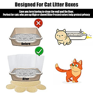 4 Pack Cat Litter Box Splash Guard , Detachable Litter Box Pee Shieldwith Cat Litter Mat , Cat Litter Box Enclosure Splash Guard for Open Top Litter Pan ,Reusable and Easy to Clean