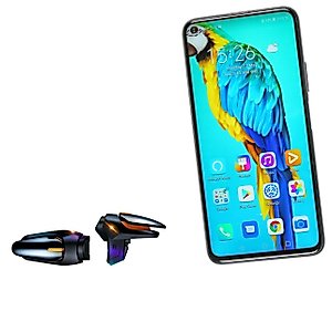 BoxWave Gaming Gear Compatible with Honor 20 Pro - Touchscreen QuickTrigger Auto, Trigger Buttons Autofire Gaming Mobile FPS - Jet Black