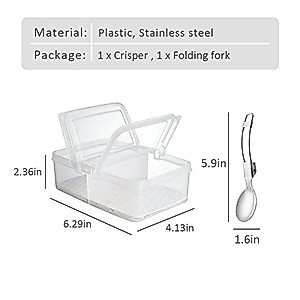 Slice Cheese Container for Fridge with Flip Lid, Vegetable and Fruit Fresh-Keeping Box with Folding Fork Cheese Slice Storage Box (B)