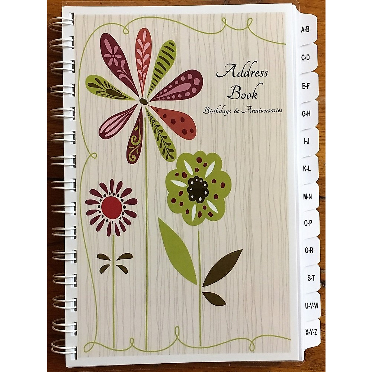 Large Print Address Book with A-Z Tabs Birthday Anniversary Calendar Family Record Keeper Personalized Gifts