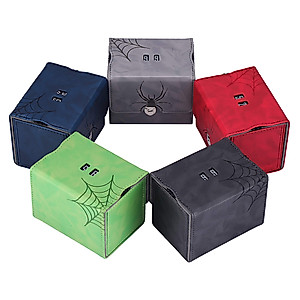 Zoopin Leather Deck Box with Built-in Spinning Life Counter (Black)