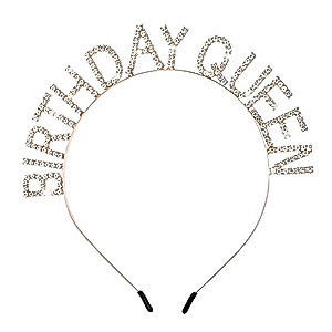 WLLHYF Birthday Crown for Women, Birthday Tiaras Rose Gold Birthday Queen Headband Princess Crown for Girls Birthday Party Accessories