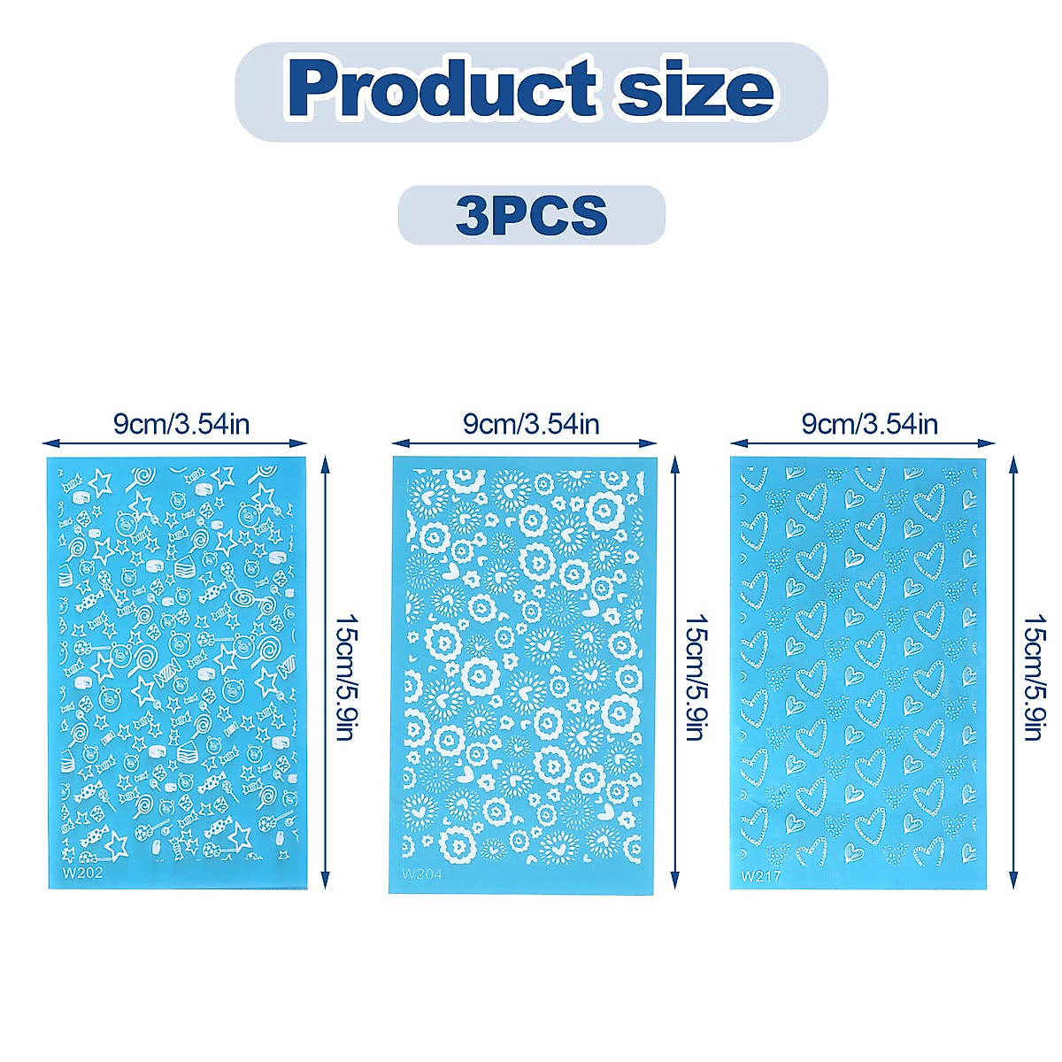 3pcs Silk Screen Stencils for Polymer Clay, 5.9×3.54 inch Polymer Clay Silk Screen Stencils Reusable Silkscreen Print Kit Polymer Clay Silk Screen Stencils for DIY Polymer Clay