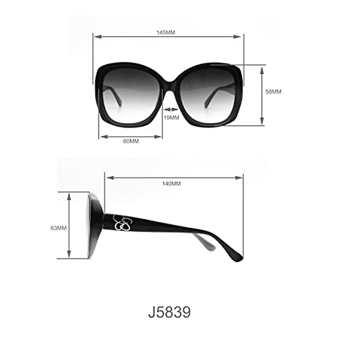 Jessica Simpson Women's J5839 Oversized Butterfly Sunglasses with UV400 Protection - Glamorous Sunglasses for Women, 60mm