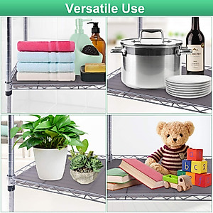 Slendor Wire Shelf Liner Value Pack of 5 Heavy Duty Waterproof Non-Adhesive Industrial Strength Plastic Mats for Tier Shelving Unit, 14 x 36 Inch Gray