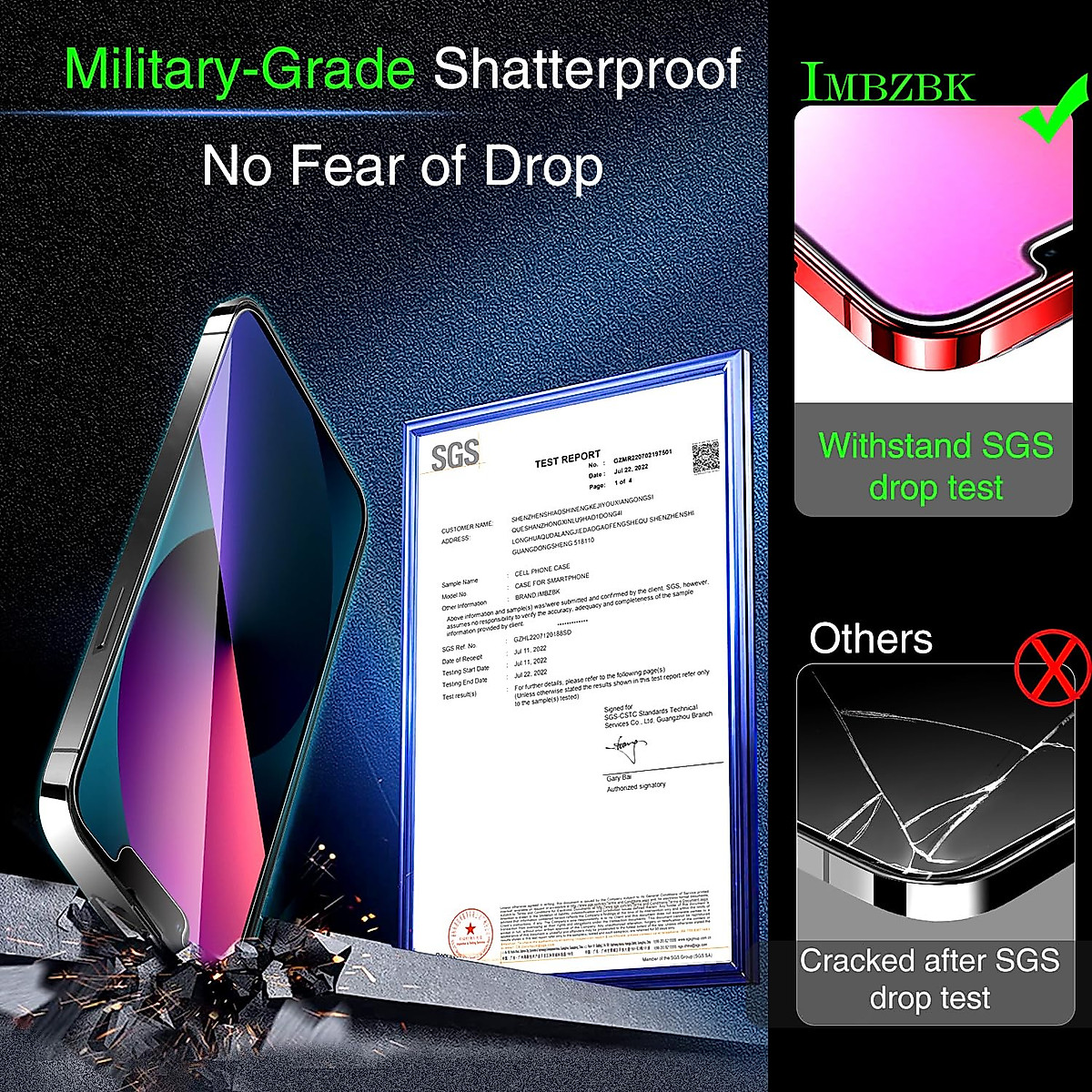 IMBZBK 3 Pack Screen Protector for iPhone 13 Tempered Glass with 3 Pack Camera Lens Protector, Accessories 9H Anti Scratch for Apple 13, 2.5D Curved, Case Friendly, Transparent