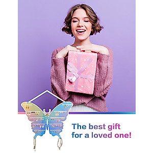 NiHome Iridescent Acrylic Butterfly Wall Mount Jewelry Organizer, Aesthetic Earring and Necklace Holder for Home and Store Use, Easy No-Tool Installation & Elegant Design for Enhanced Jewelry Display