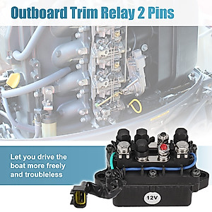 X AUTOHAUX Relay Assy Trim Relay 63P-81950-00-00 for Yamaha 4 Stroke Outboard Motors Relay for Yamaha F50HP 60HP 70HP 75HP 90HP 115HP 150HP 200HP 225HP 250HP TRM6003 Boat Trim Relay 2 Pins