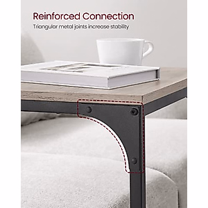 VASAGLE C-Shaped End Table Set of 2, Small Side Table for Couch, Sofa Table with Metal Frame for Living Room, Bedroom, Bedside, Greige and Black