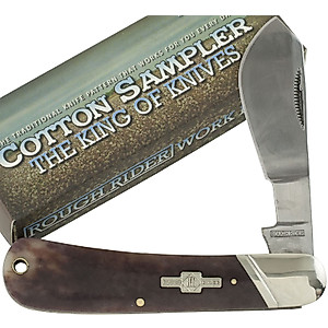 Brown Cotton Sampler Open Folding Pocket Knife Rr1422 Wide Belly Blade Outdoor Survival Hunting Knife for Camping by Survival Steel