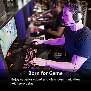 Sqrgreat Boom Microphone Cable Compatible with Bose QuietComfort 35 (QC35) & Quiet Comfort II (QC35 II) Headphones Volume Control for Playstation PS4 or Xbox One Controller, Black