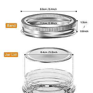 100Pcs/50 sets Canning Jar Lids and Rings Wide mouth, Split-type Lids with Silicone Seals Rings Leak Proof and Secure Canning Jar Caps