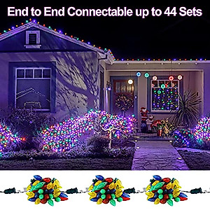 C9 Christmas Lights, 50 LEDs 24.5 FT Faceted String Lights Connectable Commercial Grade Indoor Outdoor, 120V UL Certified Xmas Strawberry Tree Light Strand for Garden Patio Parties, Multicolor