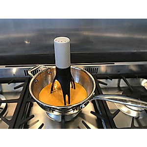 Uutensil StirrTime, Automatic Pan Stirrer with Timer, Light Gray & Gray