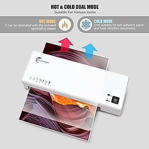 Laminator, 4 in 1 Laminator Machine with 40 Laminating Sheets, A4 Laminating Machine Hot and Cold with Paper Trimmer and Corner Rounder, 9 Inches Personal Thermal Laminator for Home School Office