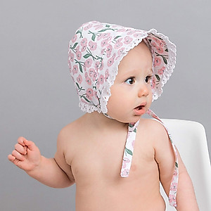 Huggalugs Baby & Toddler Girls Blush Poppy Flower Bonnet UPF25+ 6-12