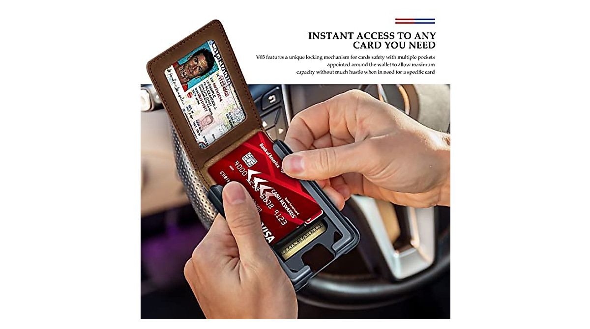 MURADIN Tactical RFID Wallet for Men | Aluminum Money & Card Holder