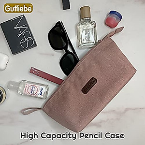 Gutliebe Pencil Case Multifunctional Pencil Pouch Pen Bag Marker Case Pouch Pencil Holder Compact Capacity for High Middle Primary School Student Teen Boy Portable (Pink)