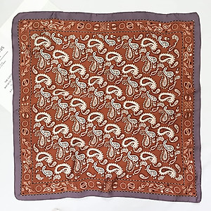 Silk Head Scarf for Women Men - 4PCS Satin Square Hair Scarves - Vintage Bandanas Wraps Headbands 27.5 Inches