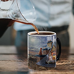 Morphing Mugs Disney – The Aristocats – Love Under the Moon – Thomas Kinkade Studios - One 11 oz Color Changing Ceramic Mug – Image Revealed When HOT Liquid Is Added!