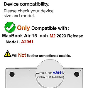 Teazgopx Bling Rhinestone MacBook Air 15 inch Case 2023 Release A2941 M2 Chip with Liquid Retina Display Touch ID,Glitter Sparkle Diamond Fashion Luxury Shiny Crystal Hard Shell for Women Girls