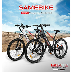 SAMEBIKE 27.5" Electric Bike for Adults 500W E bike Commuter Electric Mountain Bike 22-24MPH Electric Bicycle with 48V 13AH Removable Battery,Up to 60 Miles Password-settable display