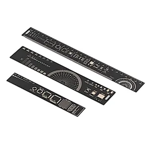 PCB Engineering Ruler, Scratch Free Accurate Spacing Clear Metric PCB Scale Ruler 3 Sizes for Electronic Engineers