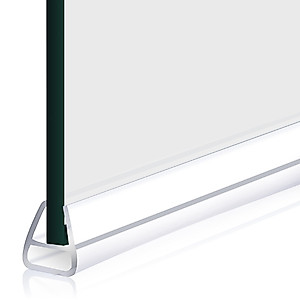 Door Seal, Akamino Frameless Shower Door Bottom Seal - 98.5 Inch Glass Shower Door Sweep Fit for 10mm (3/8”) Glass Door - Stop Shower Leaks and Create a Water Barrier，U Type