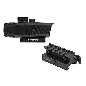 Monstrum P330 Marksman 3X Prism Scope | RM5-AH Adjustable Height Riser Mount with Quick Release | Bundle