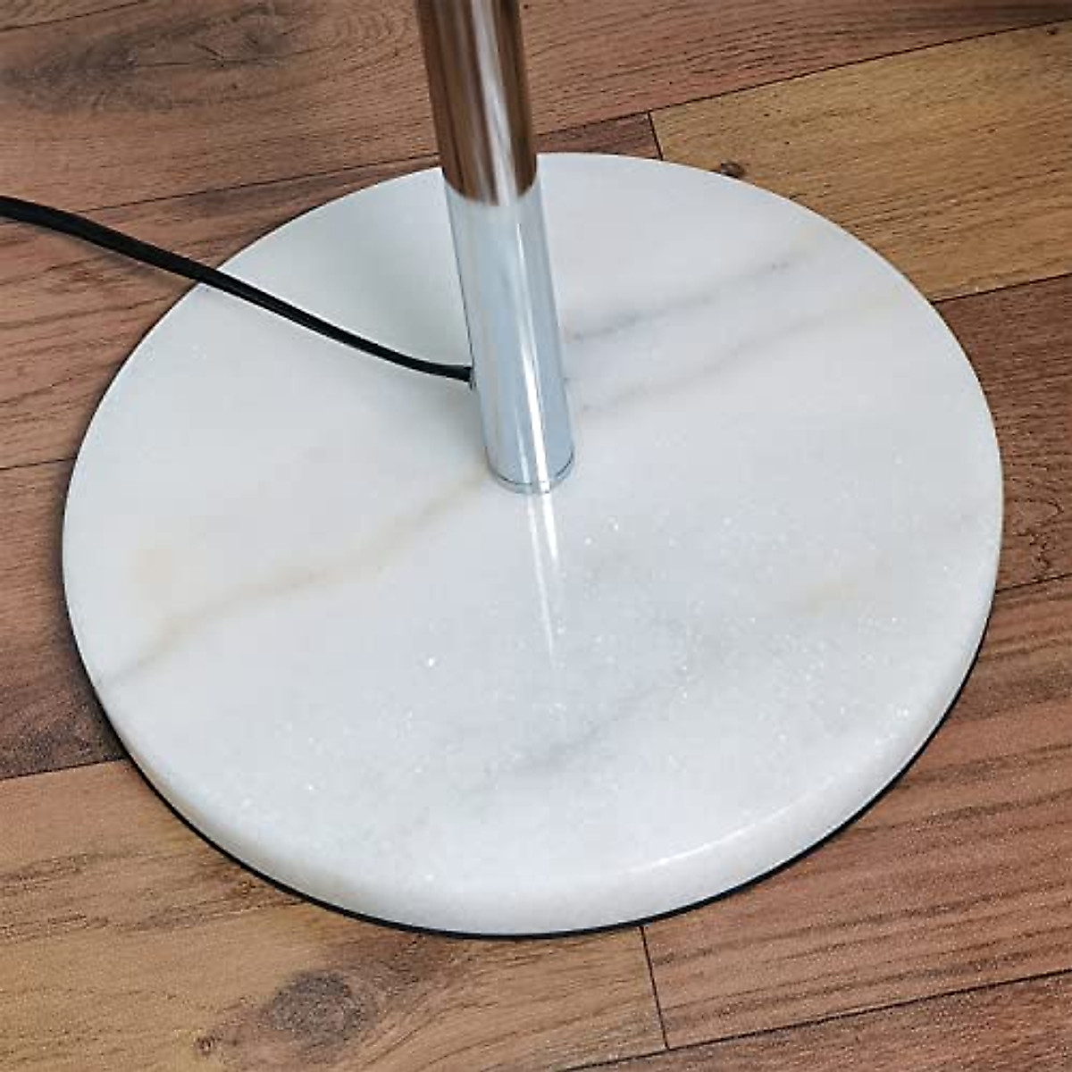 beaysyty Modern K9 Clear Glass Crystals Floor Lamp with 3 LED Bulbs, On/Off Foot Switch, Crystal & Glass 3-Lights Standing Light, Reading Corner Lamp for Office Cafe , Living Room Bedroom (Chrome)