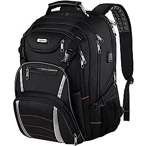 Travel Laptop Backpack, Extra Large Bookbag for Men Women,Basketball Backpack with USB Charging Port RFID Anti Theft TSA Approved,School College Student Water-Resistant Fits 17 Inch Computer Notebook