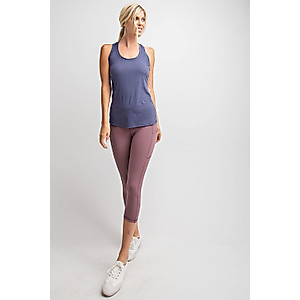 Hype Up Women's High Waisted Buttery Super Soft Capri Length Activewear Leggings with Side Pockets (S-3X)
