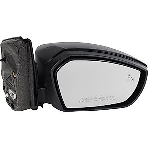 Kool Vue Passenger Side Power Heated Mirror for Ford Escape 2017-2019 With Blind Spot Light; Without Signal Light, Memory & Puddle Lamp Textured
