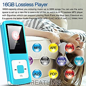 MP3 Player, Hotechs HiFi 32GB Music Player with Bluetooth 5.0, with Voice Recorder/Video/Photo Viewer/E-Book/FM Radio