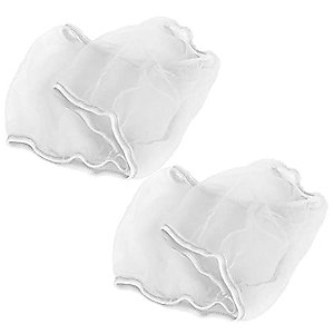 Strnek 2Pcs Bird Cage Cover Seed Catcher Birdcage Lightweight Soft Airy Polyester Mesh Cover Skirt Guard Universal Parrots Cage Accessories 26.0-52.0Inx6.7In (Small-White)