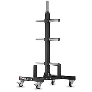 XMark POWER PACKAGE, Multi-Function Adjustable Squat Rack, Olympic Weight Tree with Olympic Bar Storage, FID Adjustable Weight Bench, CROWBAR Olympic Barbell, and TEXAS STAR 365 lb Olympic Weight Set