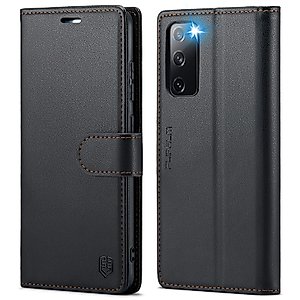 FLIPALM for Samsung Galaxy S20 FE 5G Wallet Case with RFID Blocking Credit Card Holder, PU Leather Folio Flip Kickstand Protective Shockproof Cover Women Men for Samsung S20 FE 6.5" Phone case(Black)