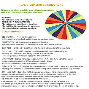 Sonyabecca Play Parachute for Kids Tent Cooperative Team Building Birthday Games (20ft)