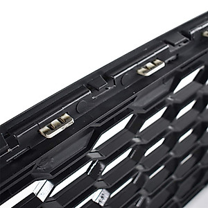 Black Glossy Front Grille Honeycomb Replacement for Fusion 2013 2014 2015 2016 Mustang Style