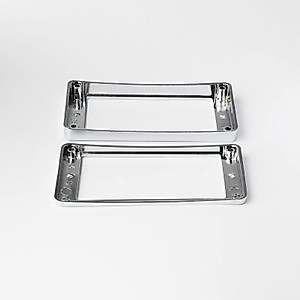 A Set of 2 Curve Plastic Humbucker Pickup Frame Mounting Ring 4mm Thick Chrome Pickup Frame