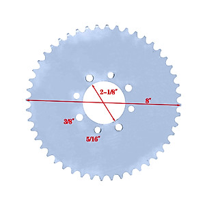 Gekufa Go Kart Sprocket,48 Tooth for 40/41/420 Chain,Sprocket for Go Karts and Mini Bikes