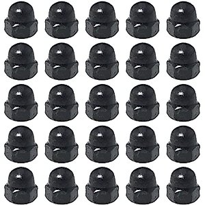 Acorn Nuts JianLing 25pcs Black Stainless Steel Hex Nut Female Cap Decorative Cap Nuts Caps Covers M6 Acorn Nut